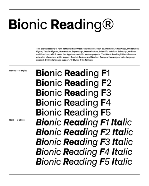 Bionic Reading® Font.