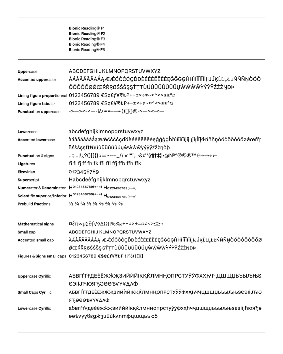 Bionic Reading® Font.