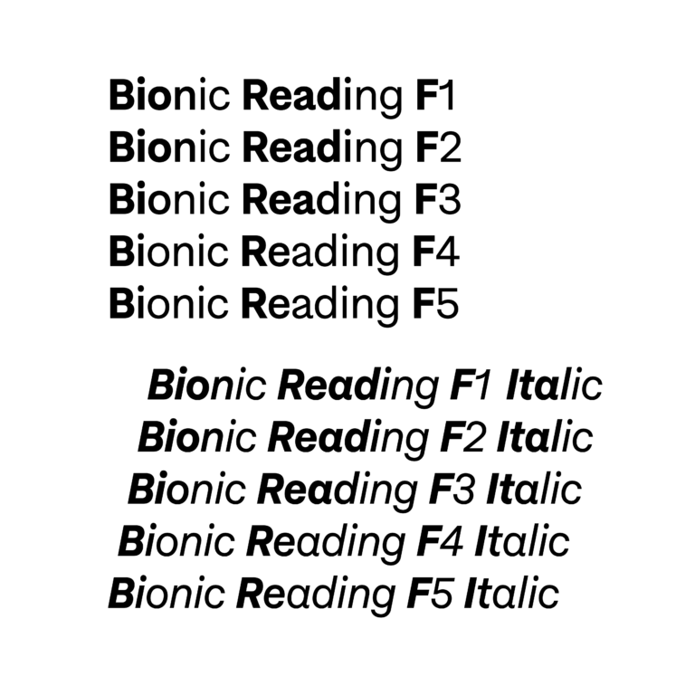 Bionic Reading® Font.